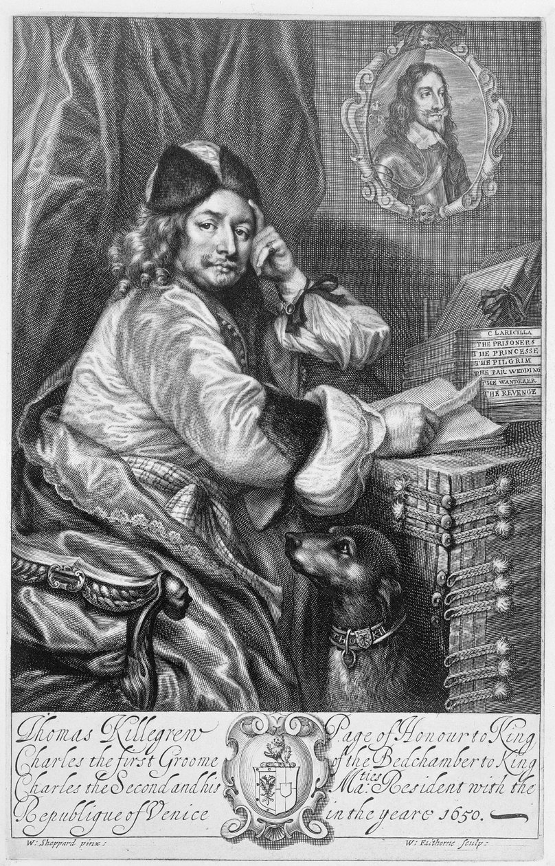 Retrato de Thomas Killigrew (1612-83) dramaturgo de la Restauración, frontispicio de sus Obras ...